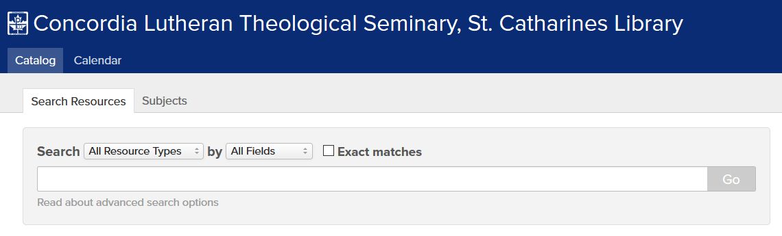 Library – Concordia Lutheran Theological Seminary
