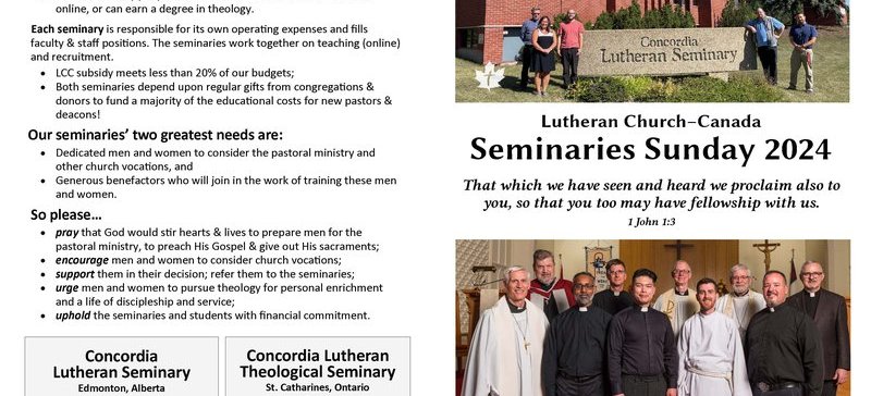 Seminaries Sunday 2024 – Concordia Lutheran Theological Seminary