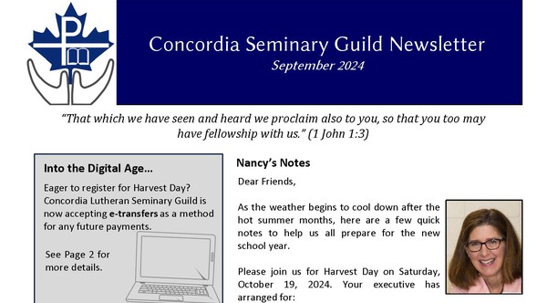 Guild Newsletter Released: Register for Harvest Day – Concordia ...