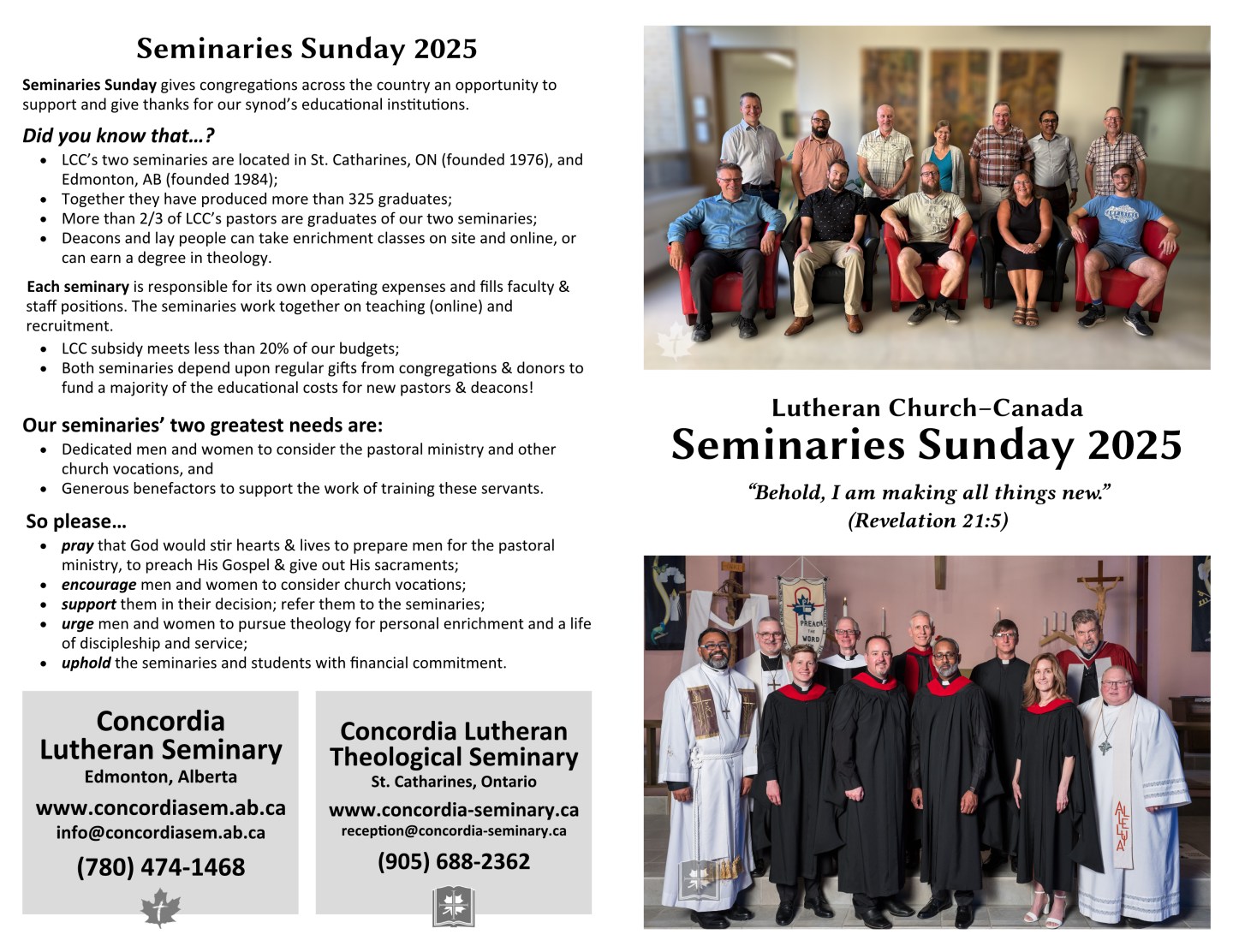 Seminaries Sunday 2025 – Concordia Lutheran Theological Seminary
